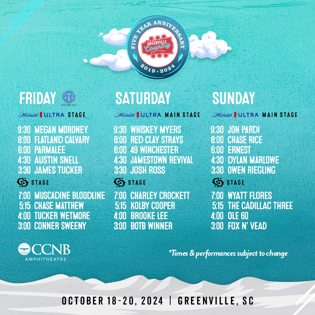 Early Bird Single Day Tickets on Sale NOW! | Greenville Country Music Fest